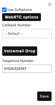 Configuration of webRTC settings